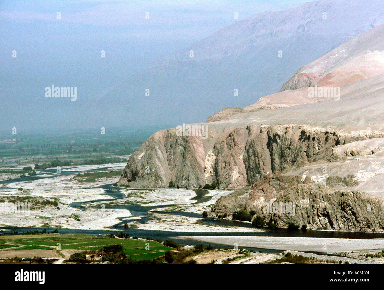 Peru Arequipa River Majes misty landscape Stock Photo - Alamy