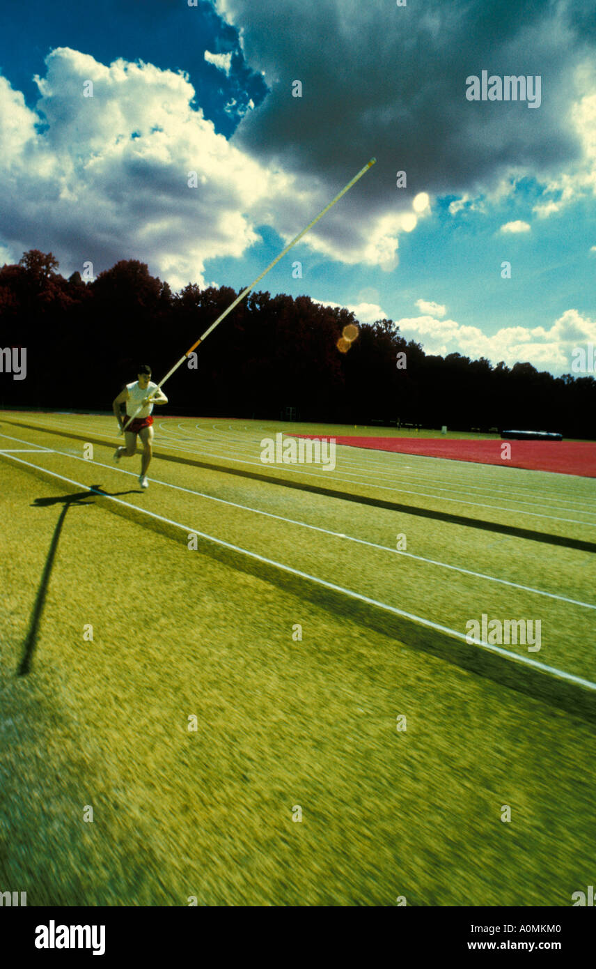 pole vaulter prepares for jump Stock Photo - Alamy