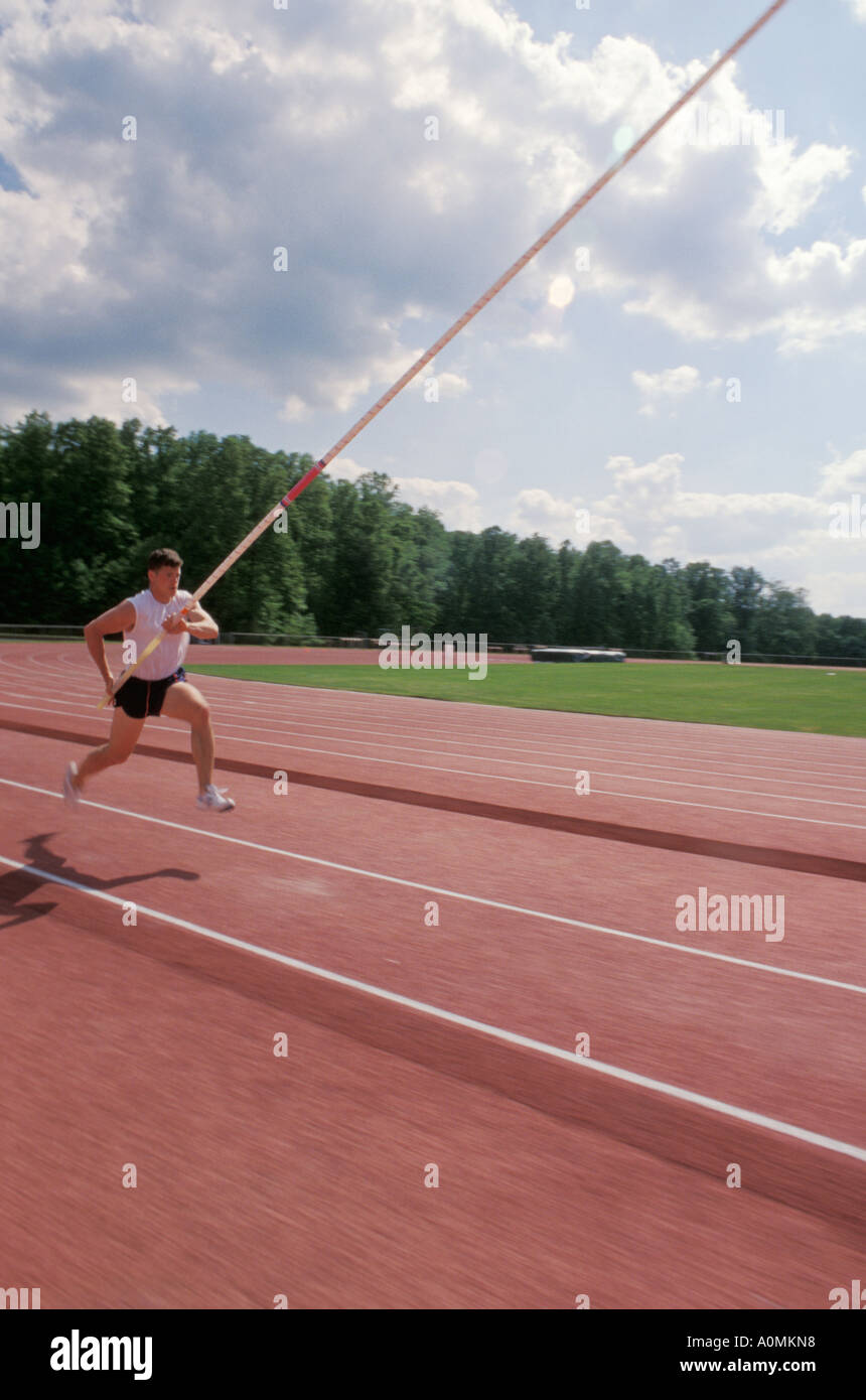 pole vaulter prepares for jump Stock Photo - Alamy