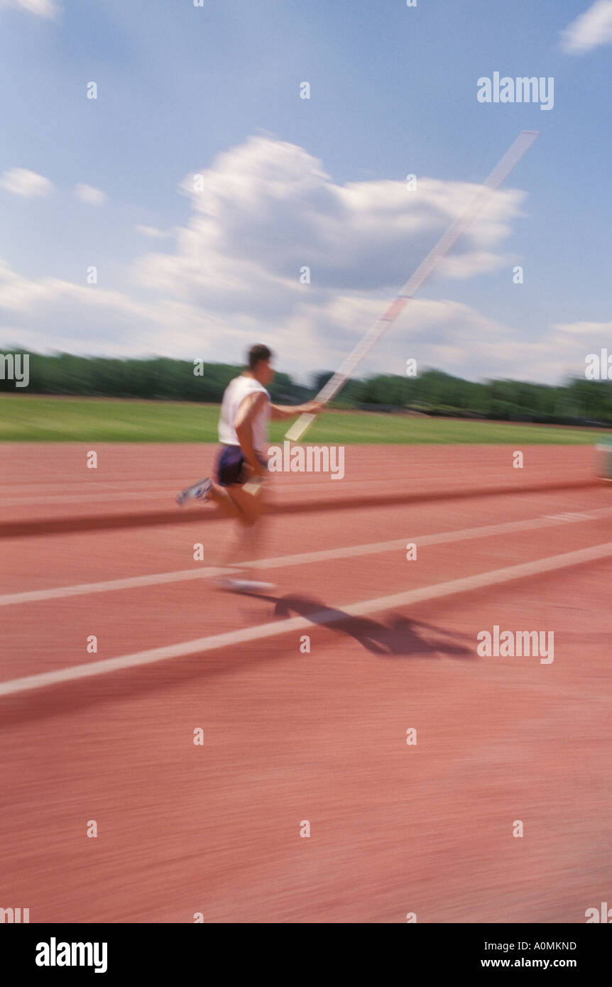 pole vaulter prepares for jump Stock Photo - Alamy