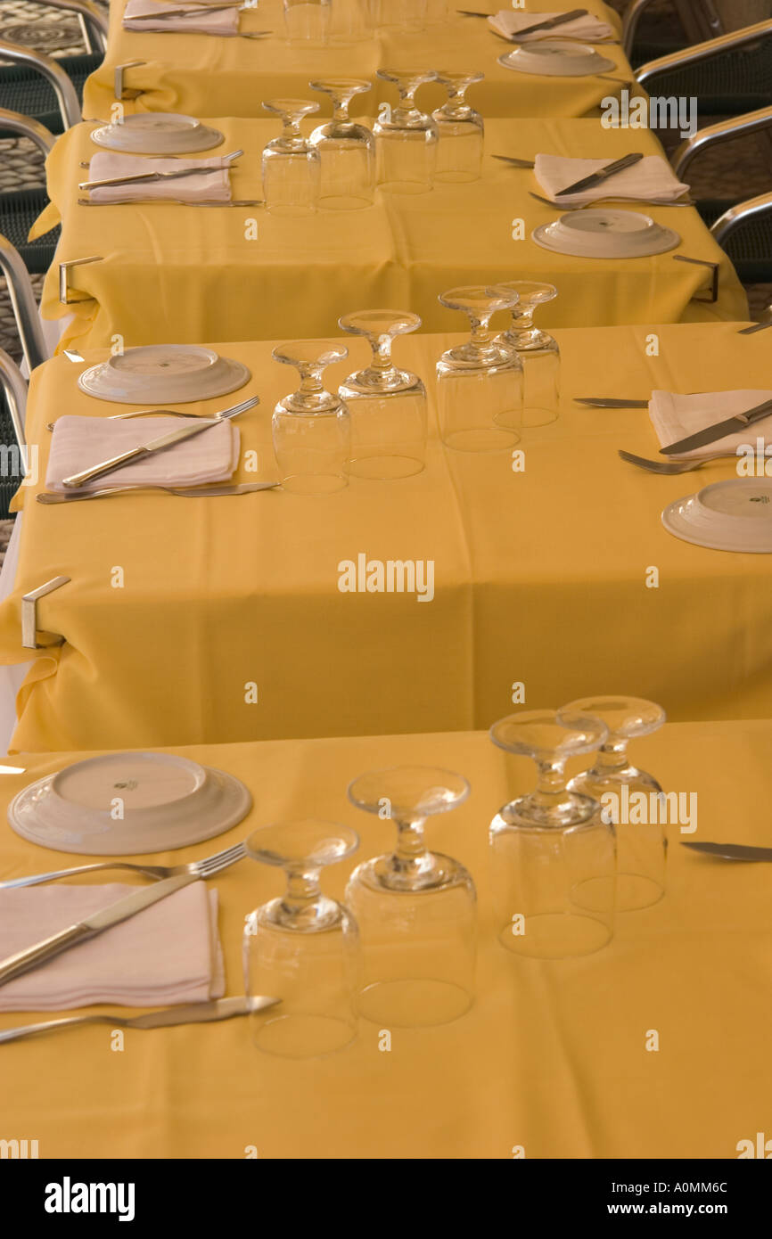 Restaurant table settings Stock Photo - Alamy