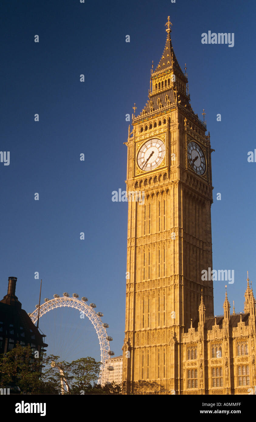 Big Ben Millennium Wheel And Portcullis House London UK Stock Photo - Alamy