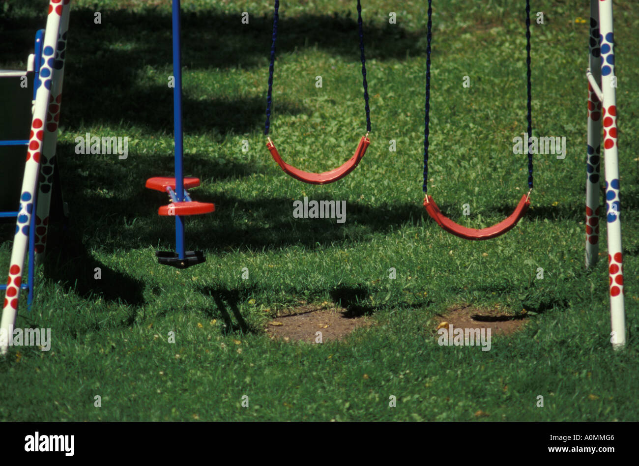 backyard swing set play playground equipment see saw Stock Photo - Alamy