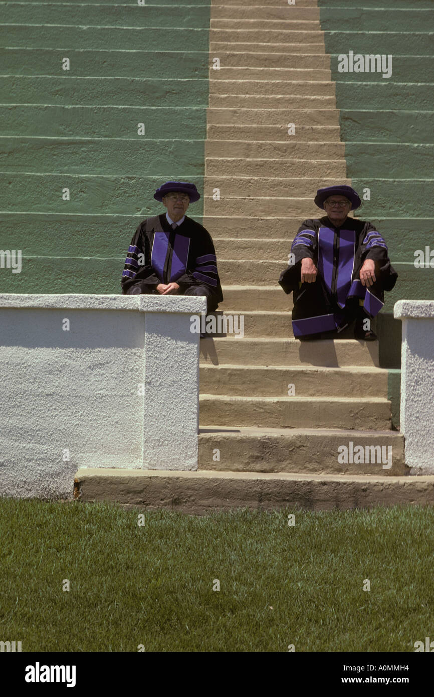 2 two professors hat cap gown graduation ceremony relax relaxation ...