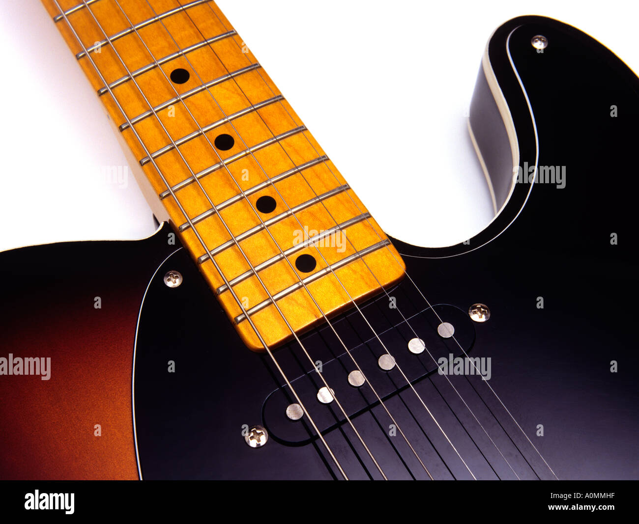 Music neck of Fender Electric Guitar Stock Photo - Alamy