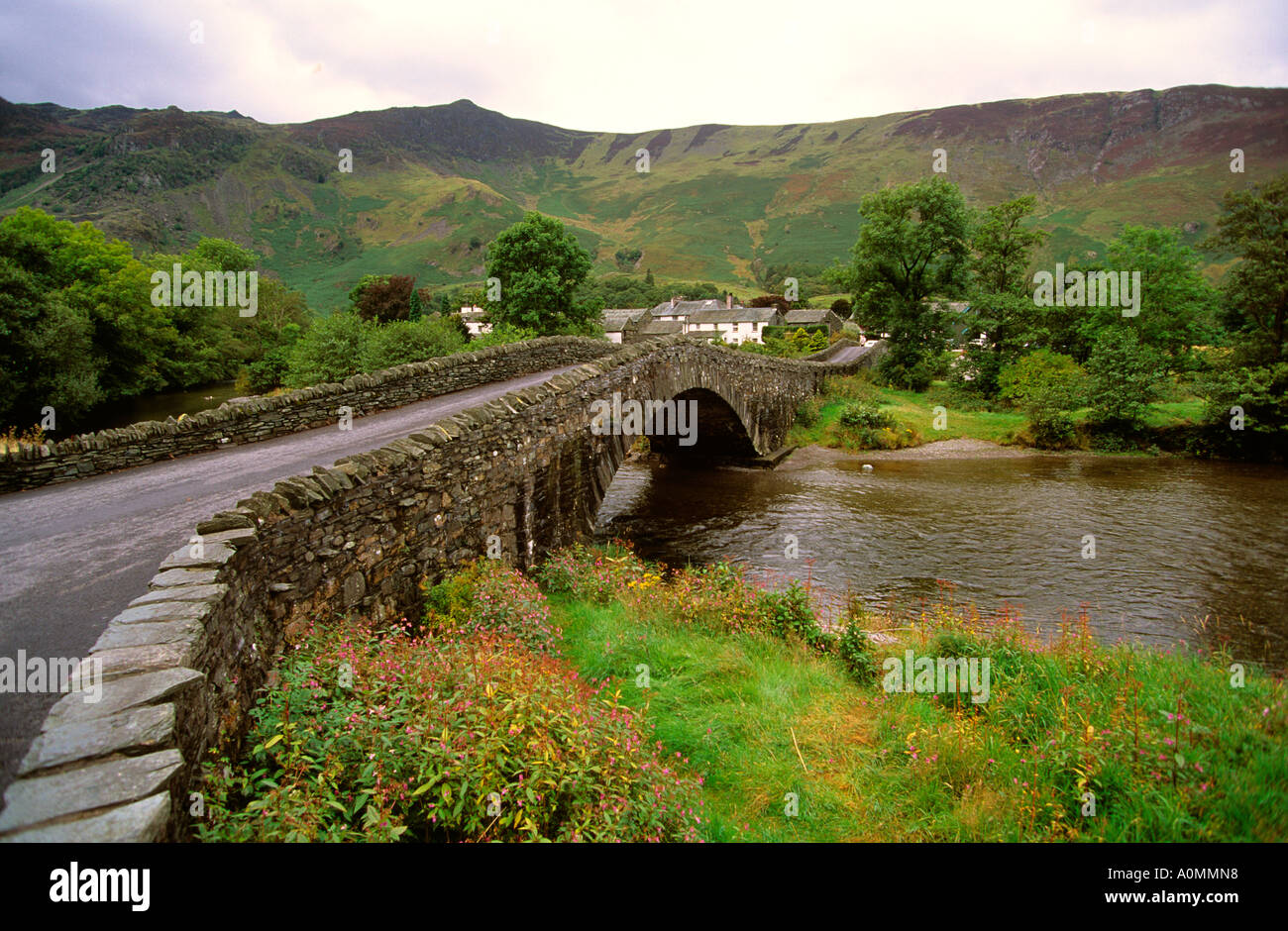 Cumbria Grange Borrowdale Bridge over the River Derwent Stock Photo - Alamy