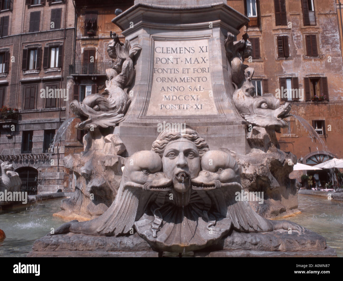 Rome, Italy. Fontana del Pantheon (fountain: 1575) in Piazza della ...
