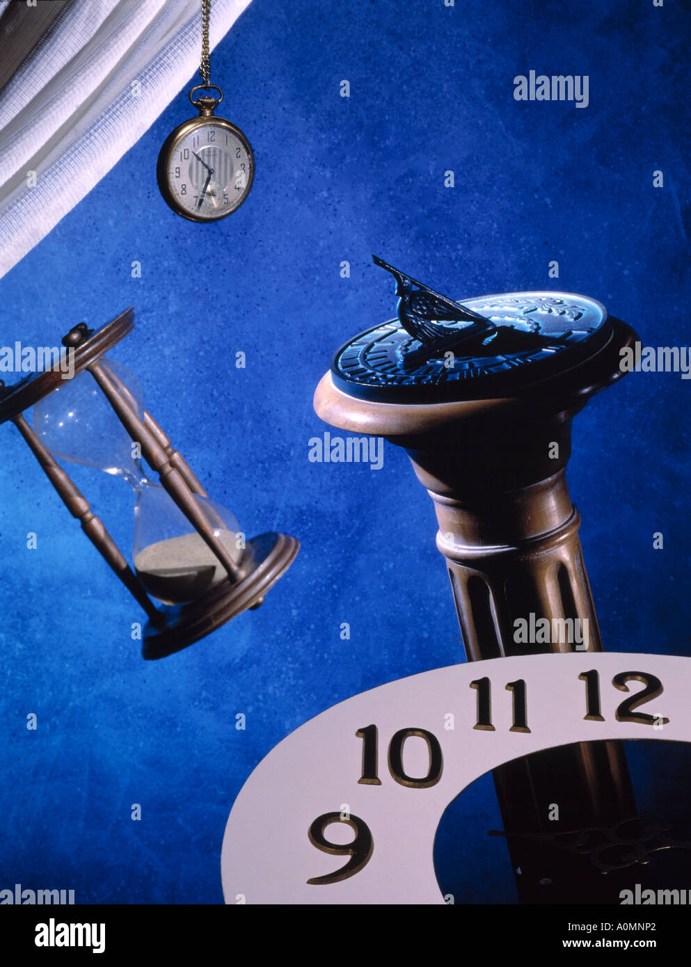 still life assorted timepieces pedestal squander waste dissipate ravage ...