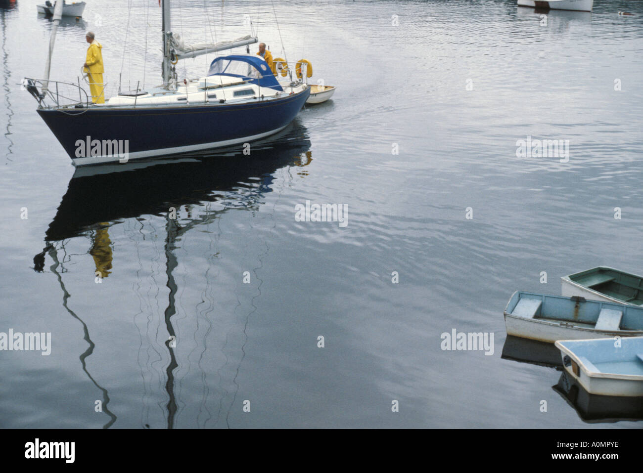 blue water dingy dinghy Shiny Stock Photo - Alamy