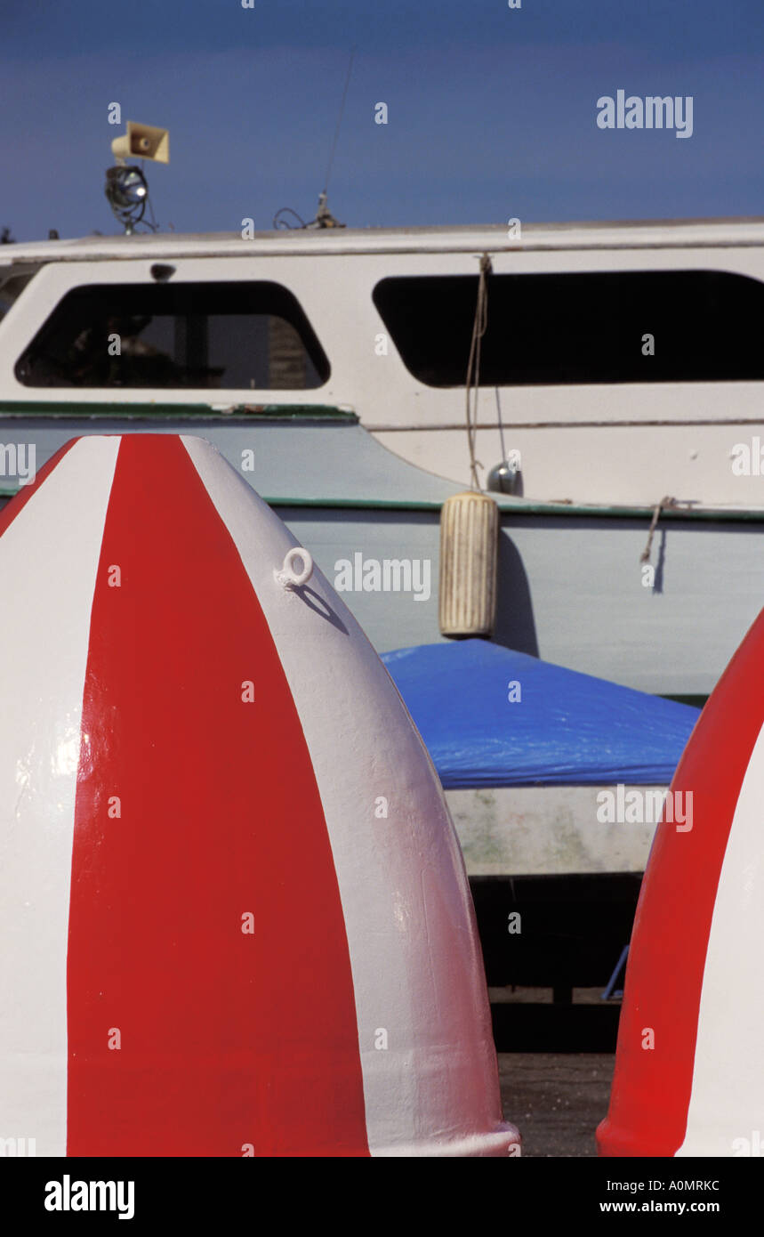 large colorful marking safety buoys copy space Stock Photo - Alamy