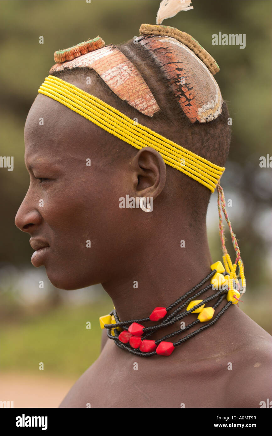 ETHIOPIA Lower Omo valley Village near Omorate Dassanech man Stock ...