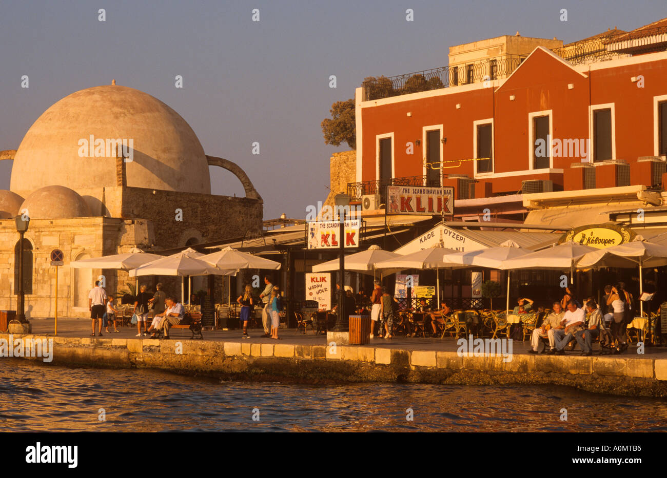 Mosque of the Janissaries Venetian Harbour Hania Crete Stock Photo - Alamy