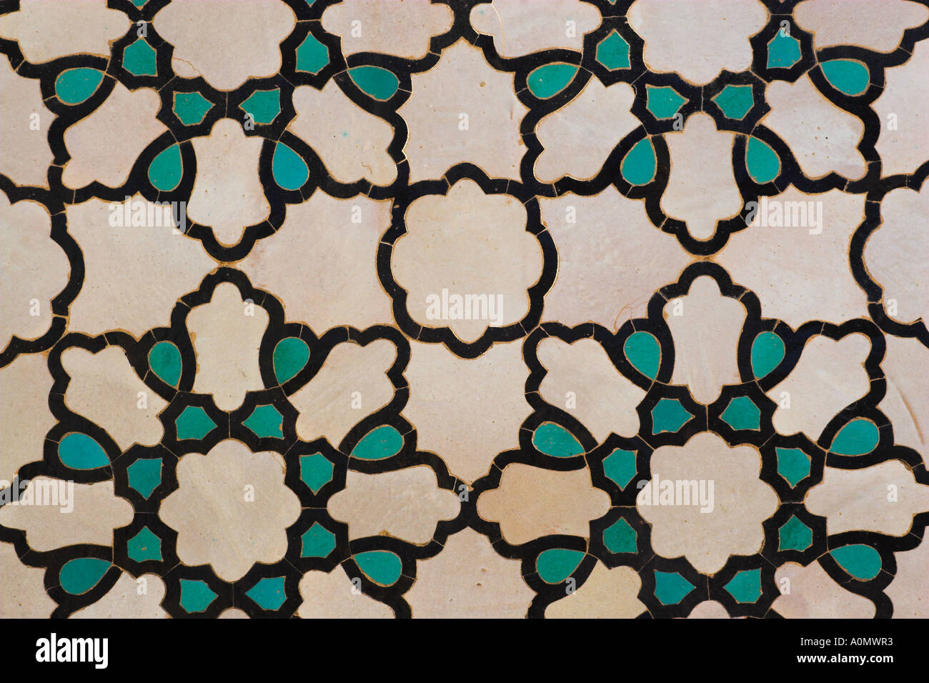 AFGHANISTAN Herat Detail of tile work in courtyard of Friday Mosque or ...