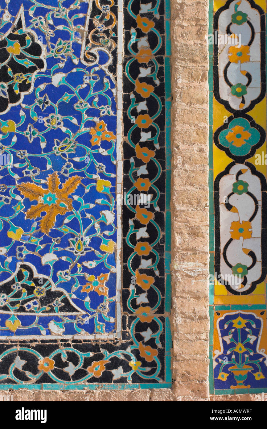 AFGHANISTAN Herat Detail of tile work in courtyard of Friday Mosque or ...