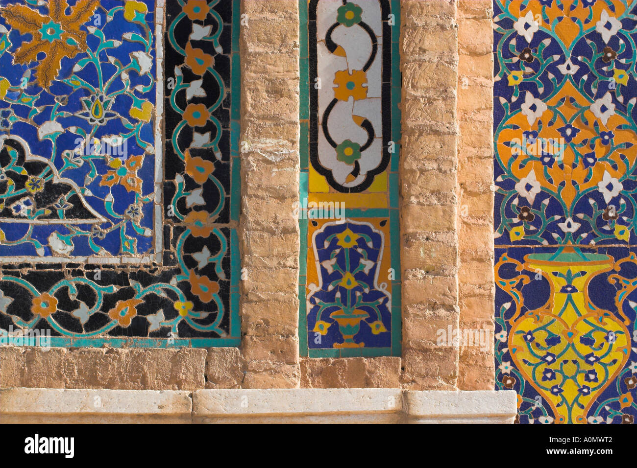 AFGHANISTAN Herat Detail of tile work in courtyard of Friday Mosque or ...
