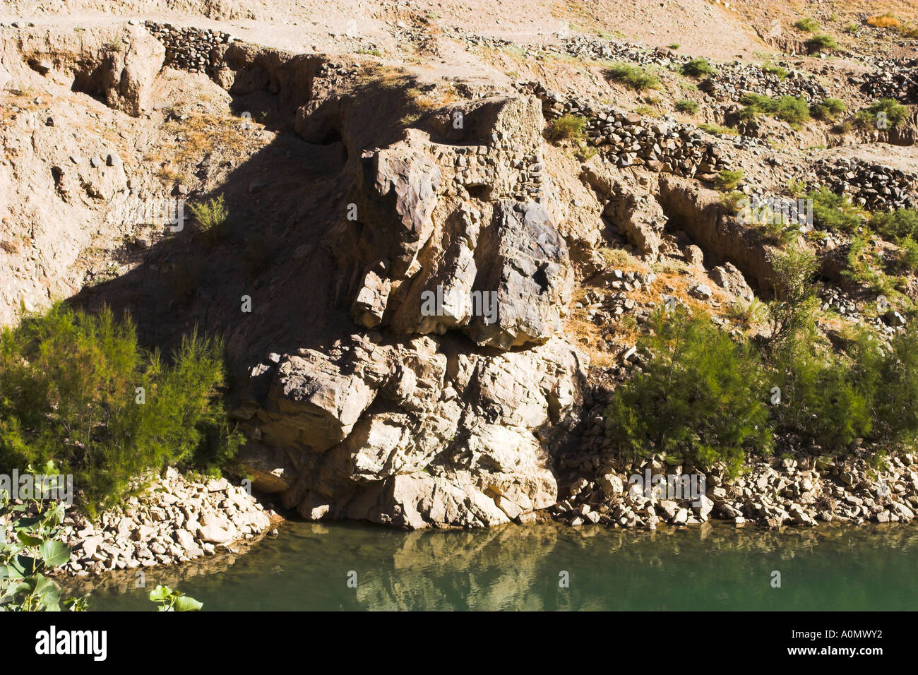 AFGHANISTAN Ghor Province 12th Century Foundations of bridge approx ...