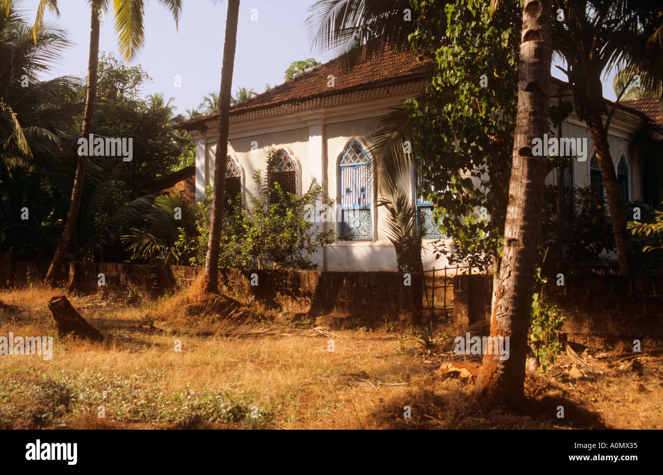 Portuguese house Oyster shell windows Margao area Goa India Stock Photo ...