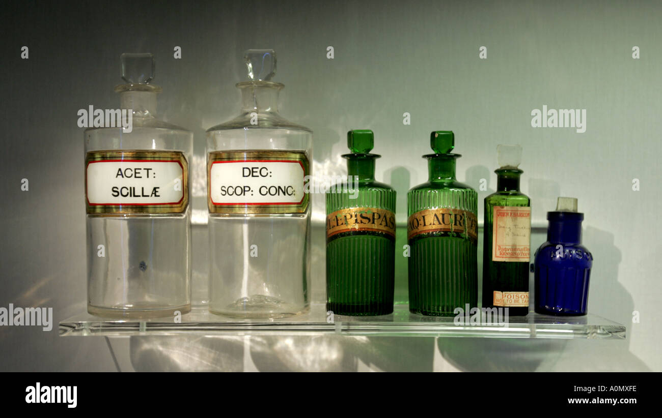 Empty Bottles medicine cure drug solution label pharmacy war shelf ...