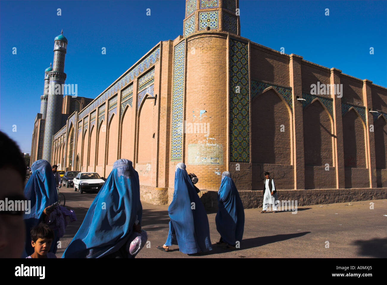 AFGHANISTAN Herat Ladies wearing blue burqa outside the Friday Mosque ...