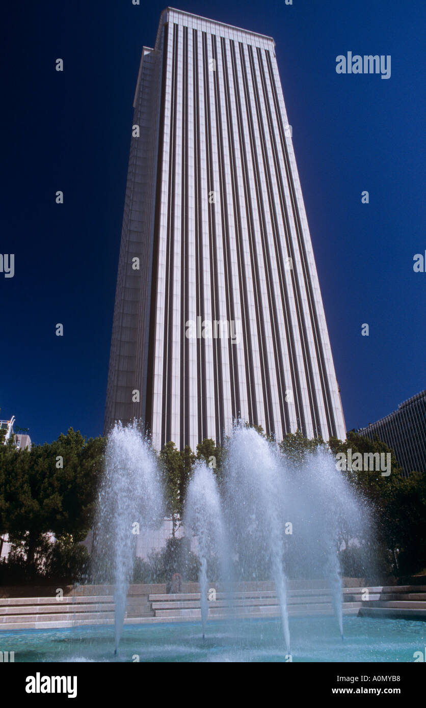 Picasso Tower and fountain Madrid Spain Stock Photo - Alamy