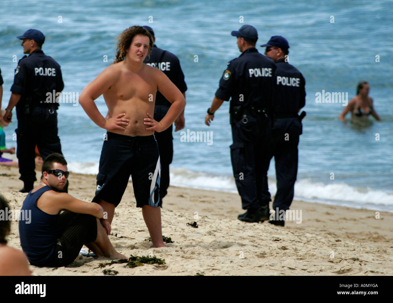 Armed police and beach hi-res stock photography and images - Alamy