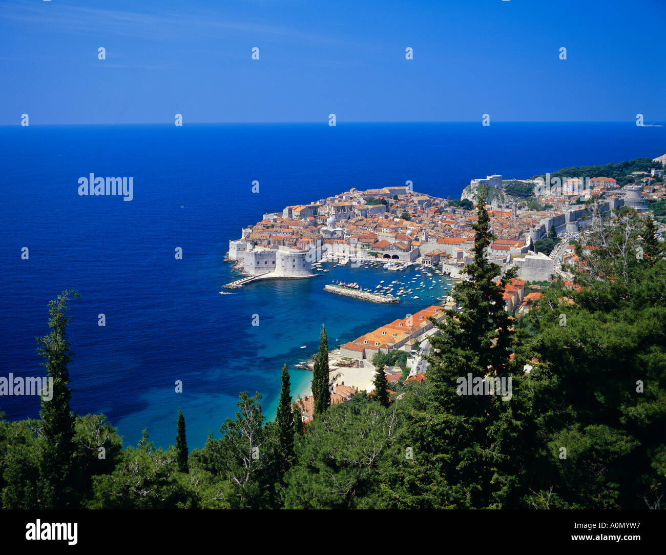 Overview of Dubrovnik old town Croatia Stock Photo - Alamy
