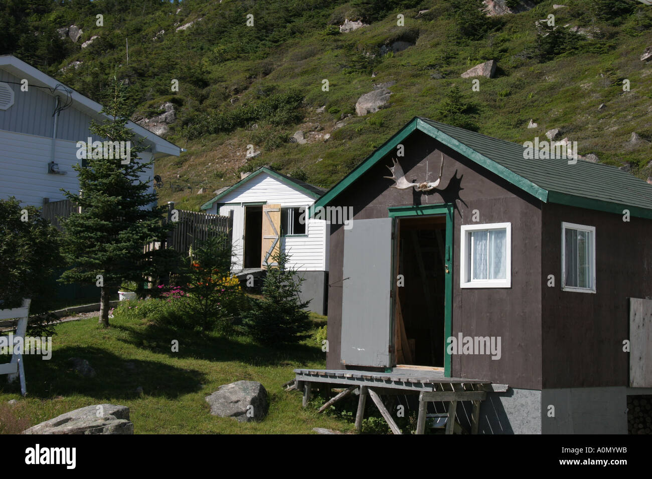 Private Storage Buildings McCallum Newfoundland Stock Photo - Alamy
