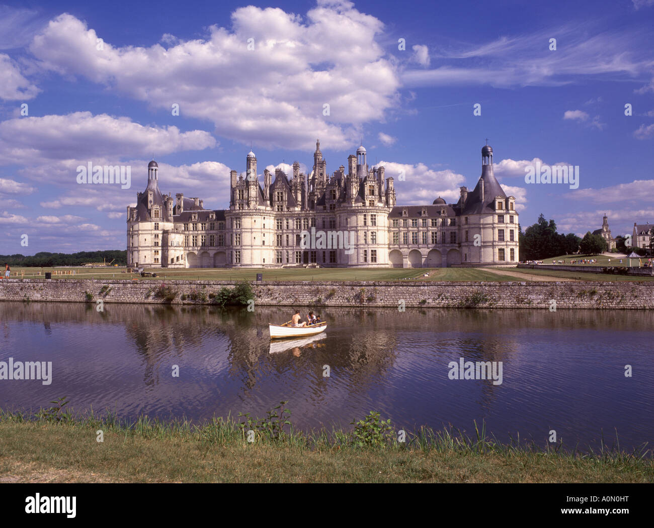 Chateau de Chambord, the largest chateau in the Loire Valley Stock ...