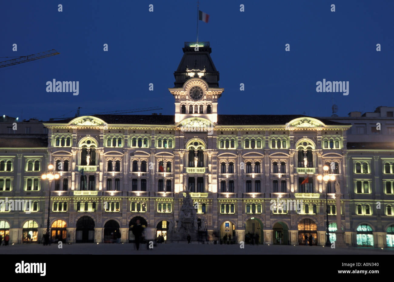 Trieste, square, at dusk Stock Photo - Alamy