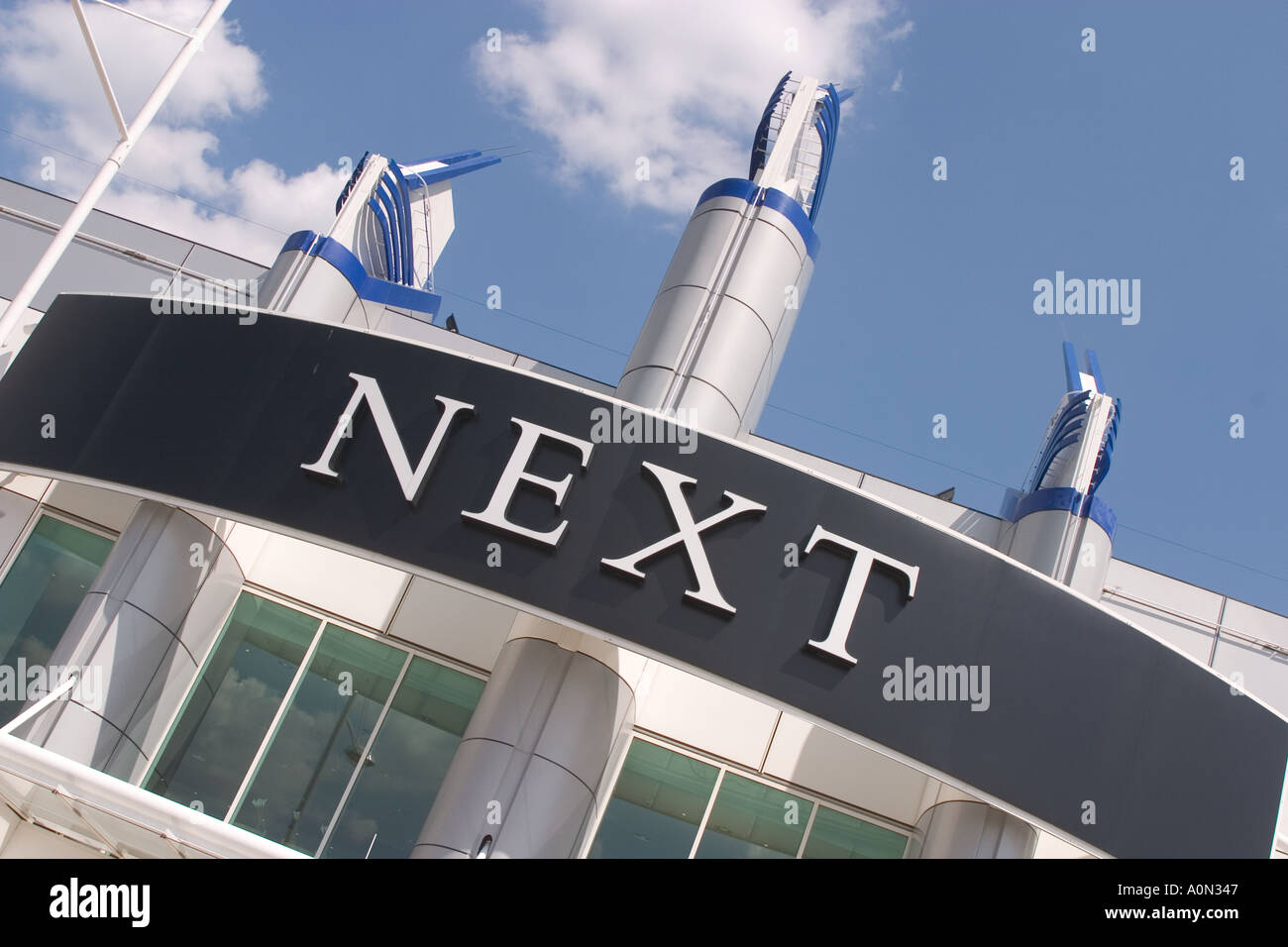 Next clothes store sign at East London retail shopping park Beckton ...