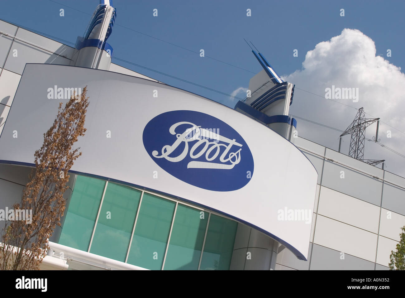 Boots the Chemists store sign at East London retail park Newham Stock ...