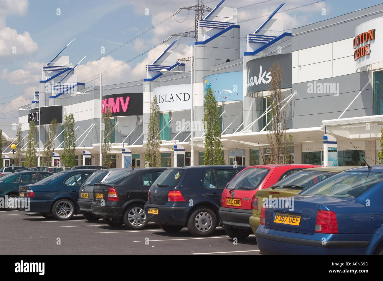 Cars parked at Gallions Reach Retail Shopping Park Beckton Newham East ...