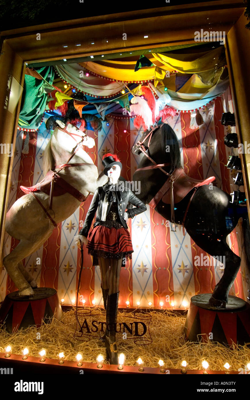 Circus themed Christmas window display at Bergdorf Goodman department ...