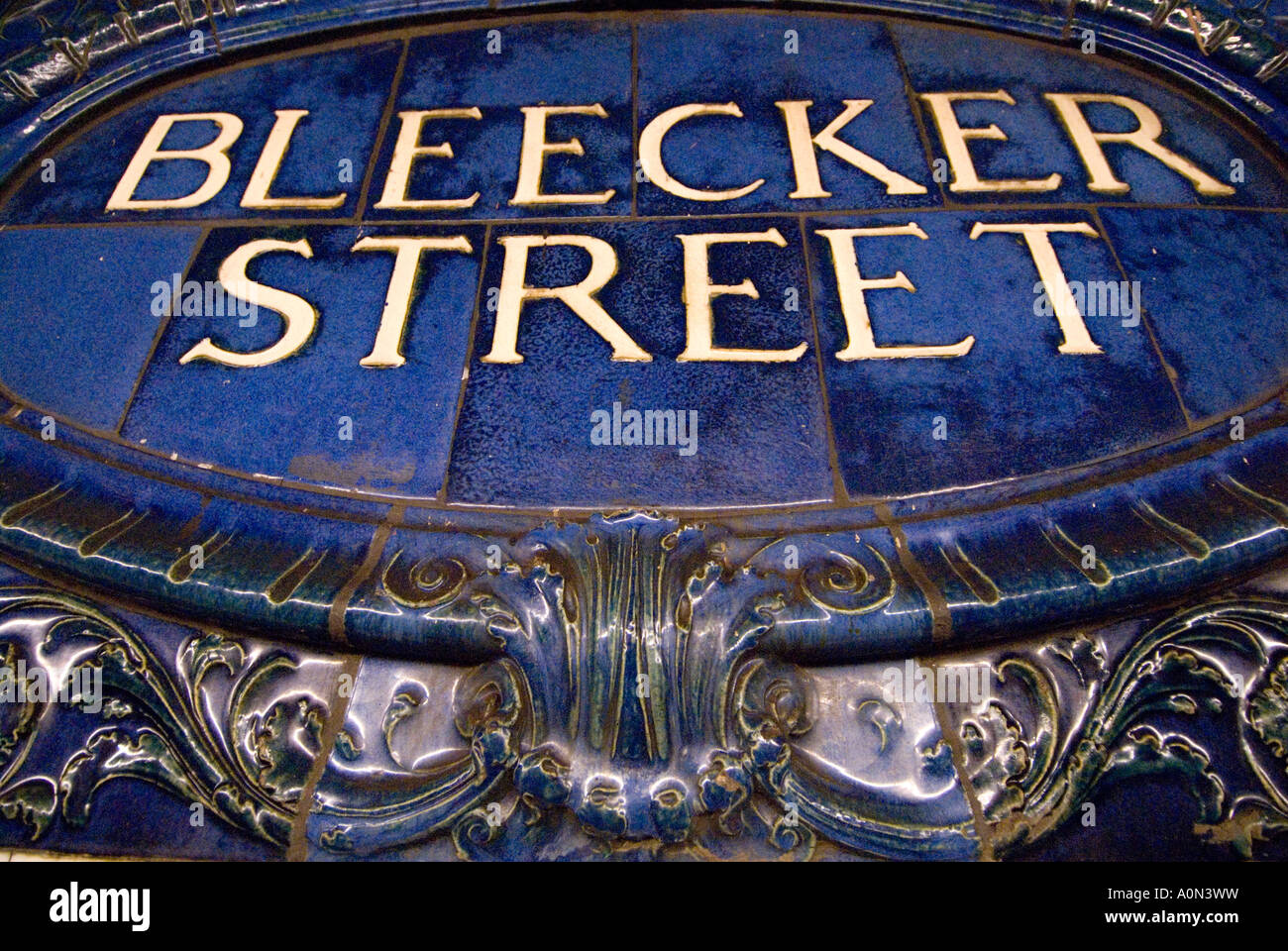 Bleeker Street subway sign Downtown Manhattan New York USA Stock Photo ...