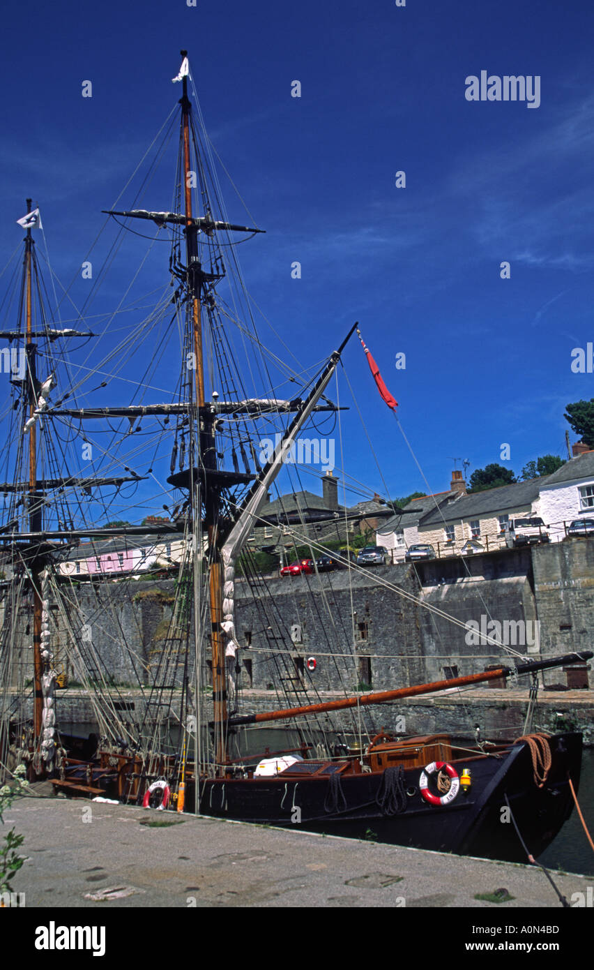Sailing ship Phoenix in Charlestown Cornwall England Stock Photo - Alamy