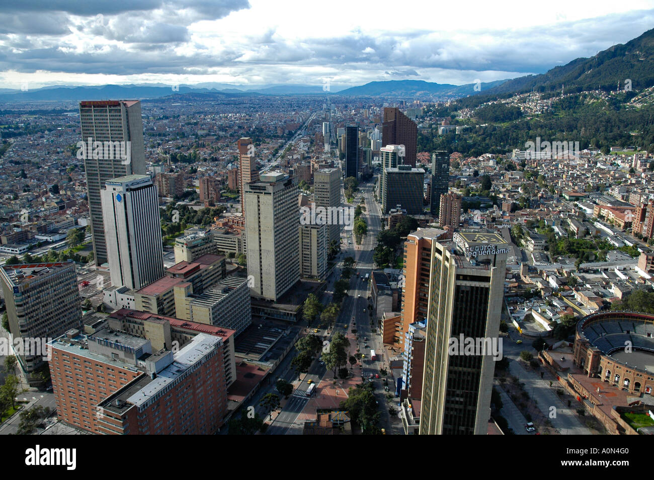 Aerial view of Bogota, capital of Colombia, South America Stock Photo ...