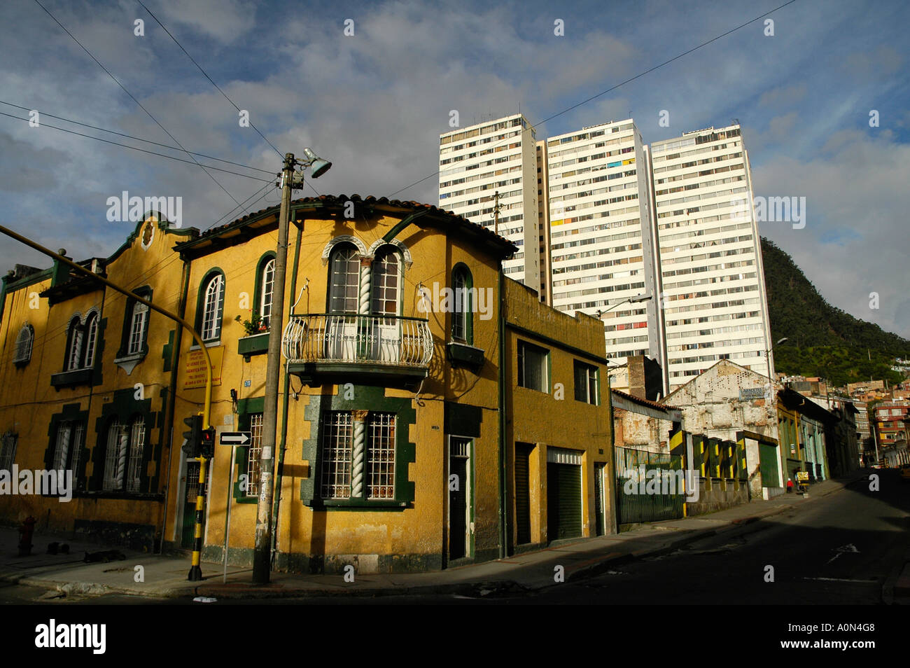 Old and modern building in the outskirt of the city centre in Bogota ...