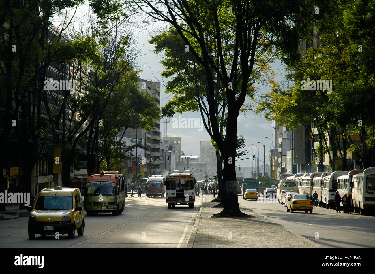 Traffic in central Bogota, capital of Colombia, South America Stock ...