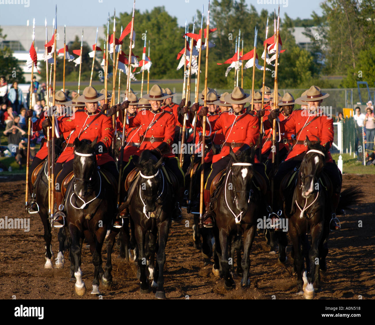 Royal Canadian Mounted Police during Musical Ride sunset show Stock ...