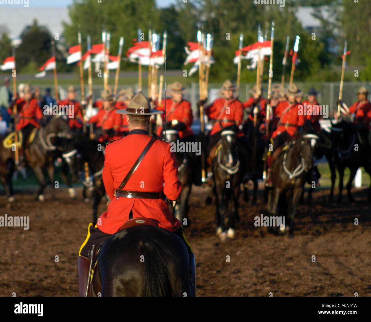 Royal Canadian Mounted Police during Musical Ride sunset show Stock ...