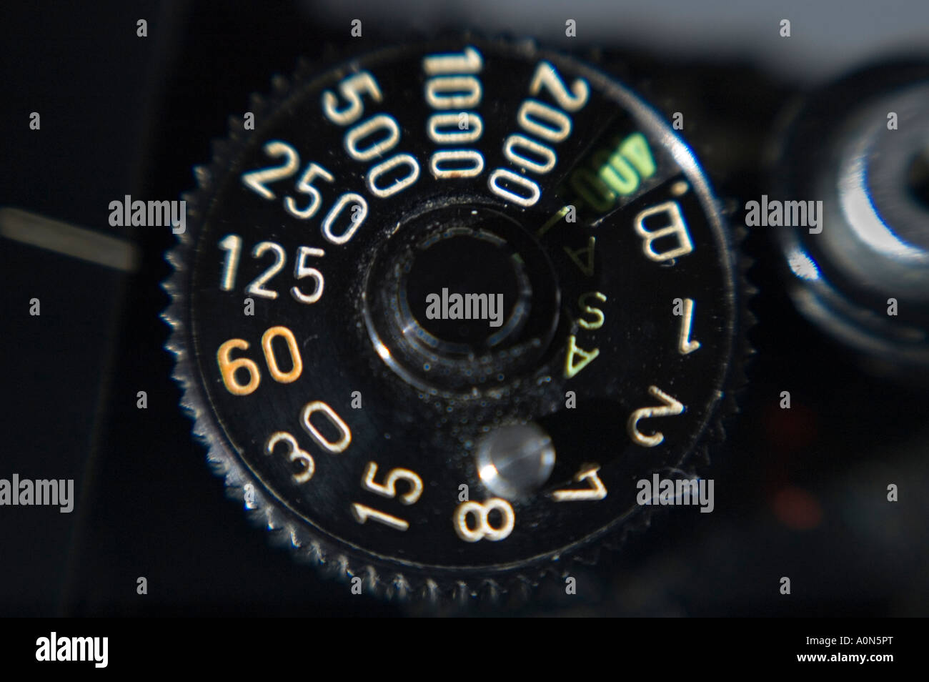 Close up of a shutter speed dial on a 35mm film camera Stock Photo - Alamy