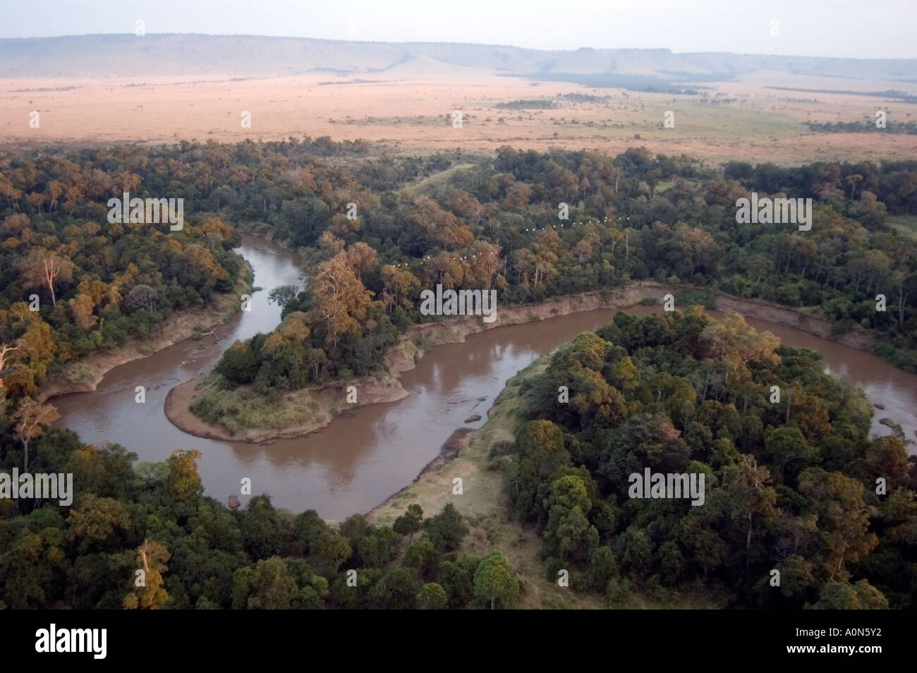 The Mara river on the Masai Mara game reserve, Kenya, East Africa Stock ...