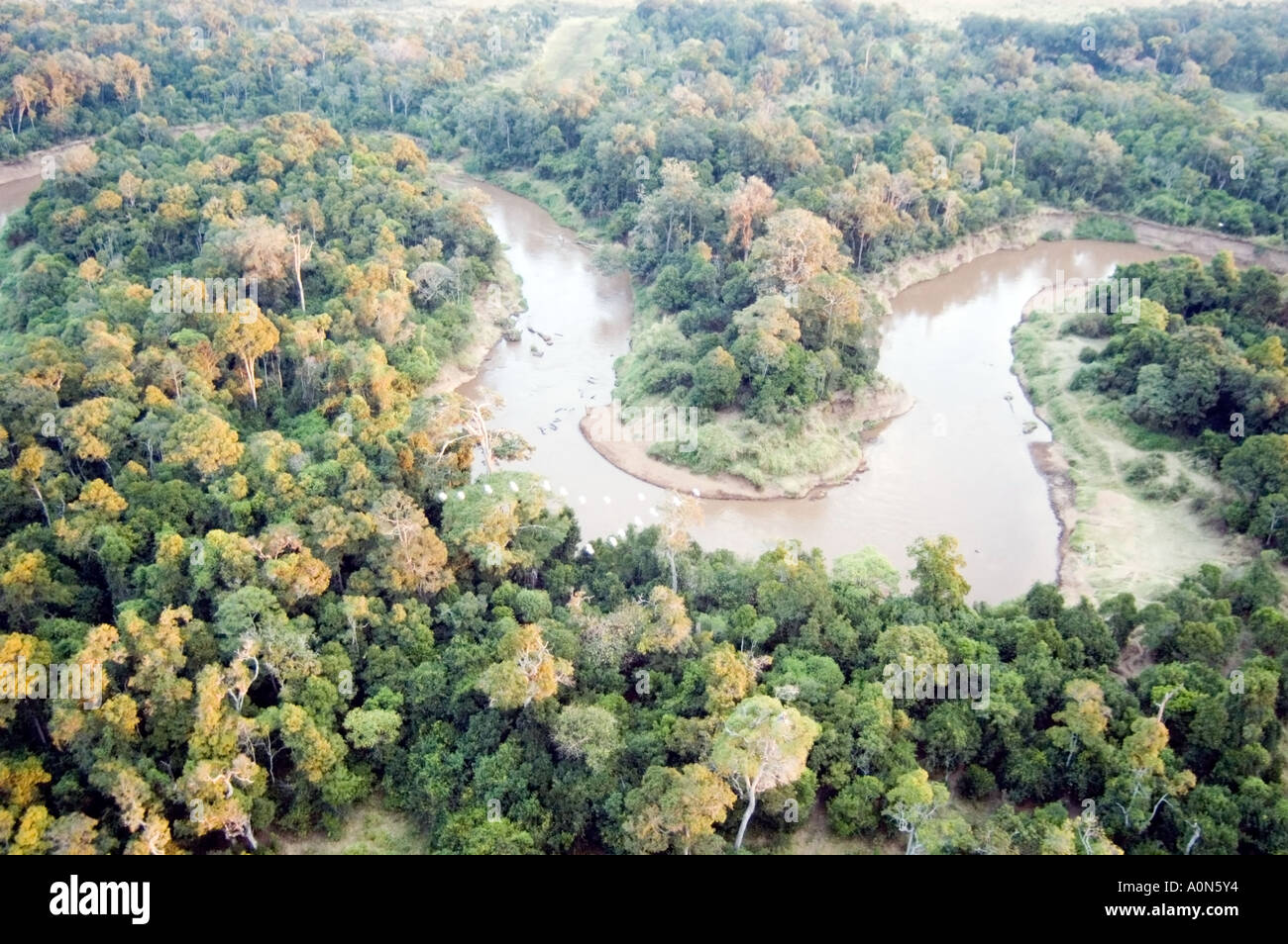 The Mara river on the Masai Mara game reserve, Kenya, East Africa Stock ...