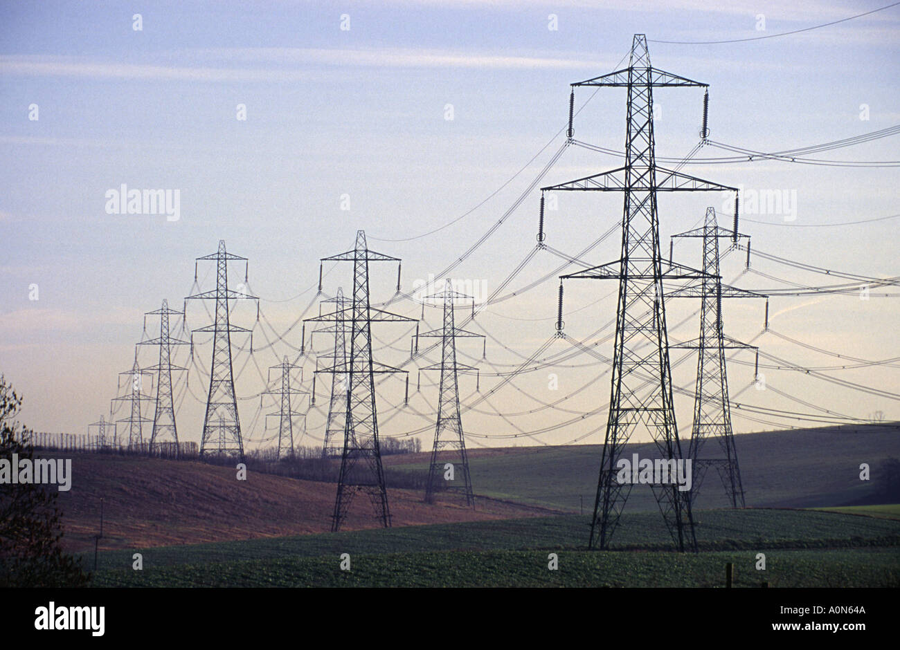 Electricity pylons of the UK National Grid Stock Photo - Alamy