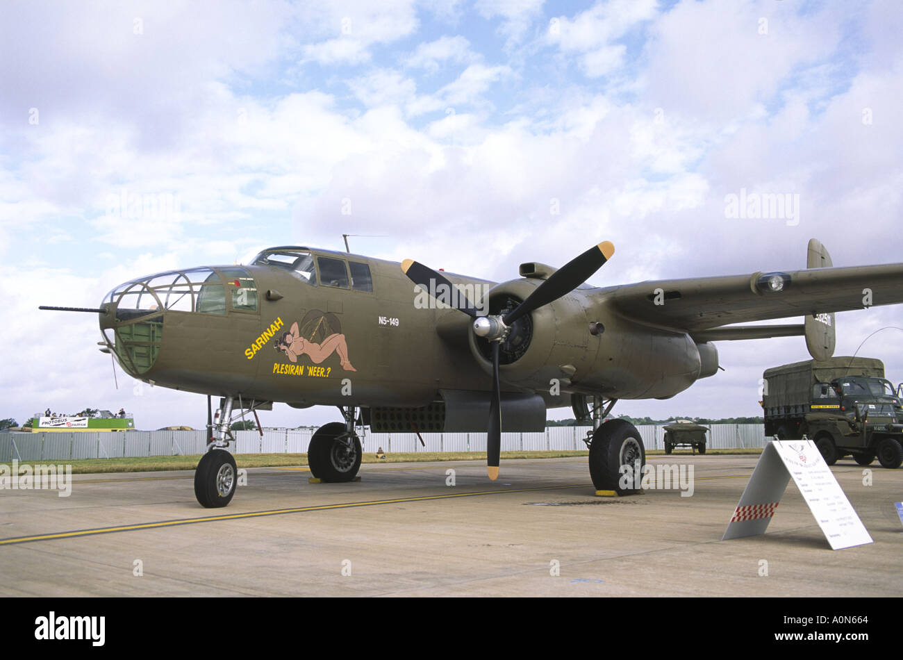 North American TB-25N Mitchell bomber in USAAF colours on display at ...