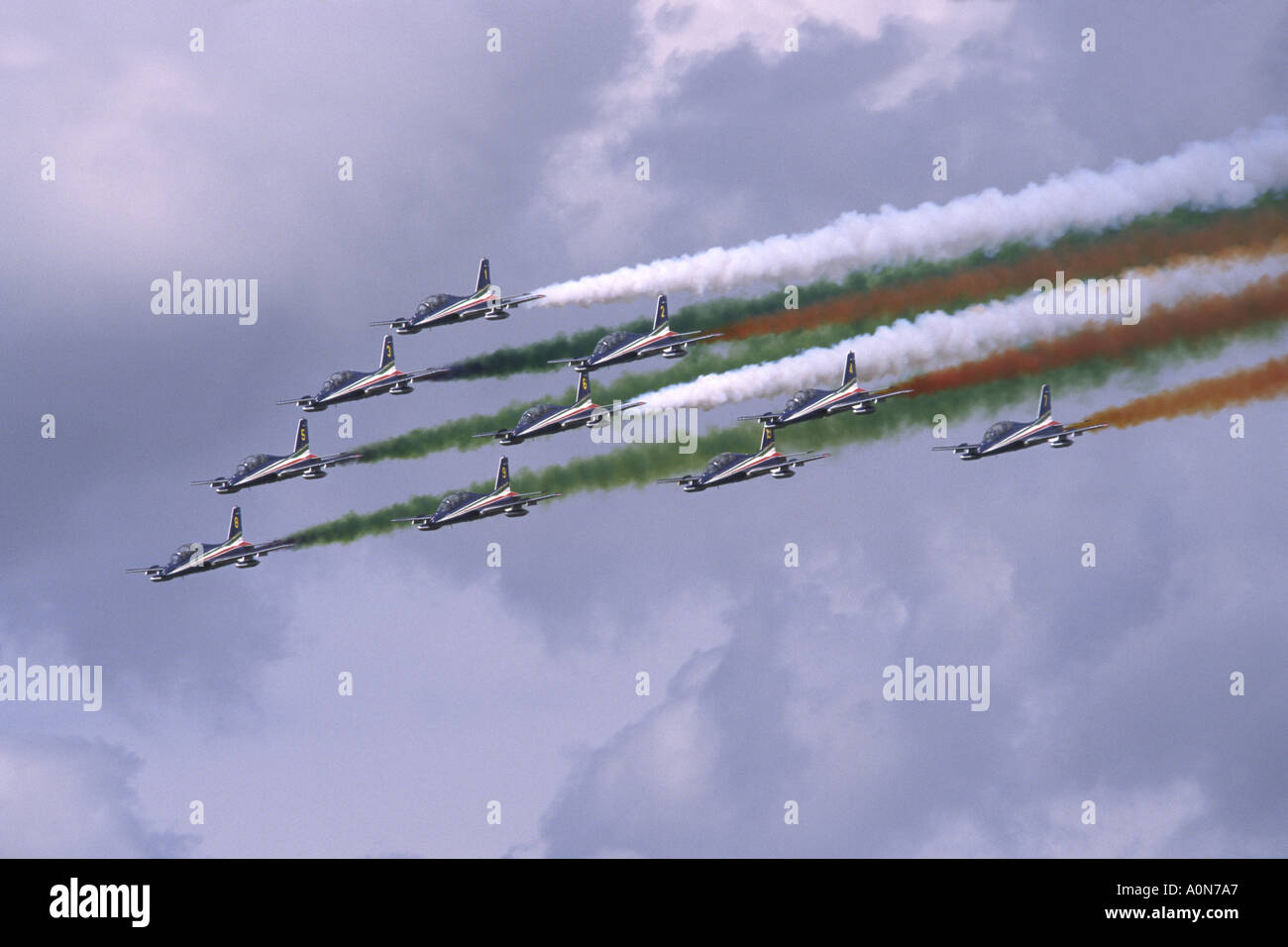 Frecce Tricolori Italian Display Team Formation Flypast Aermacchi MB339 ...