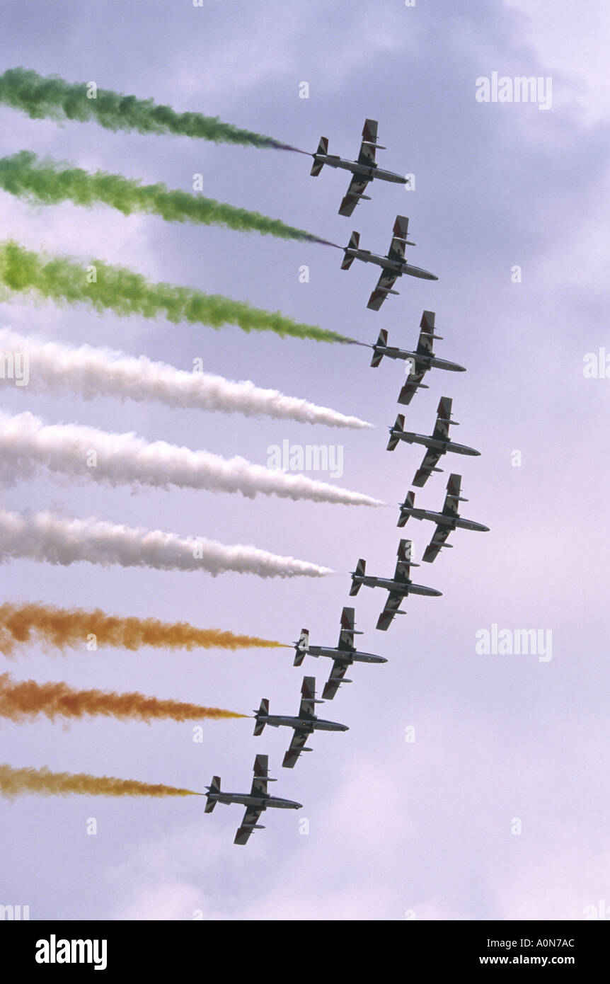 Frecce Tricolori Italian Display Team Formation Flypast Aermacchi MB339 ...