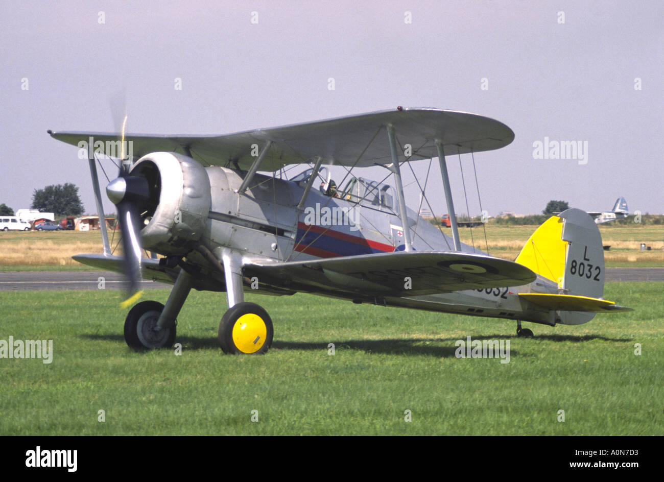 Gloster Gladiator RAF aircraft Taxiing Coventry Airport Airshow Stock ...