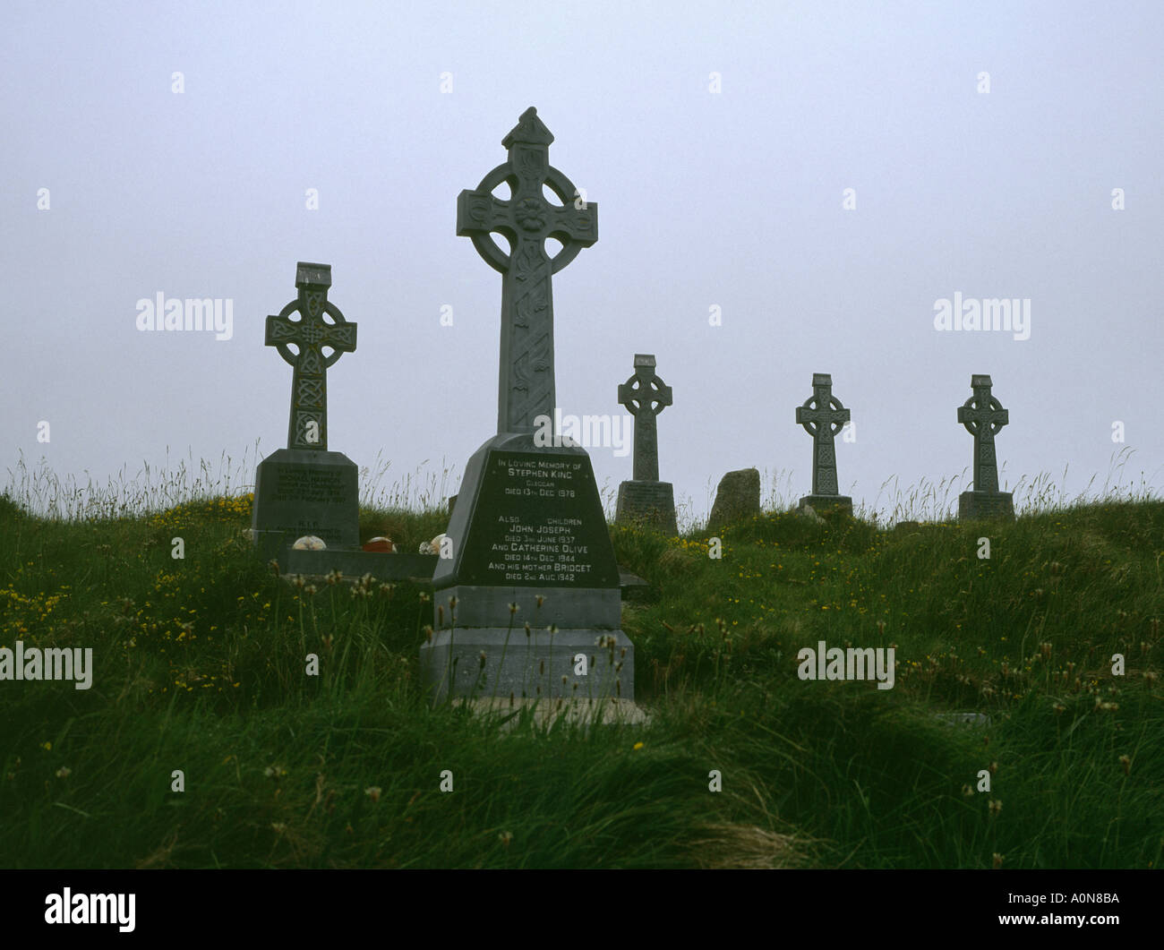 Eire Co Galway Omey island cemetery Stock Photo - Alamy