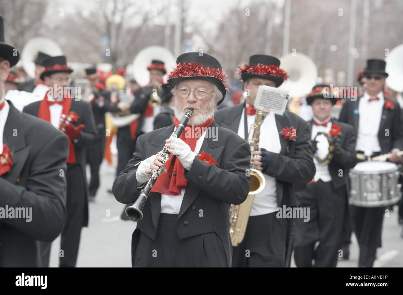 Marching band, Santa Claus Parade, University Avenue, Toronto, Ontario ...